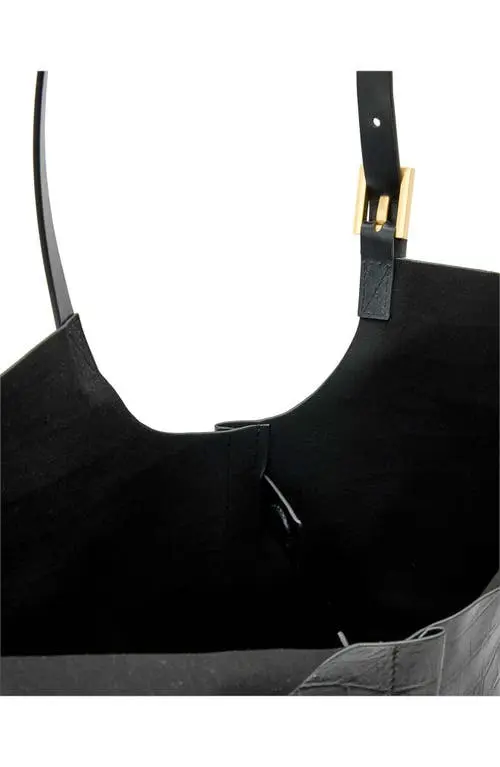 ALLSAINTS Ara Medium Croc Embossed Leather Tote