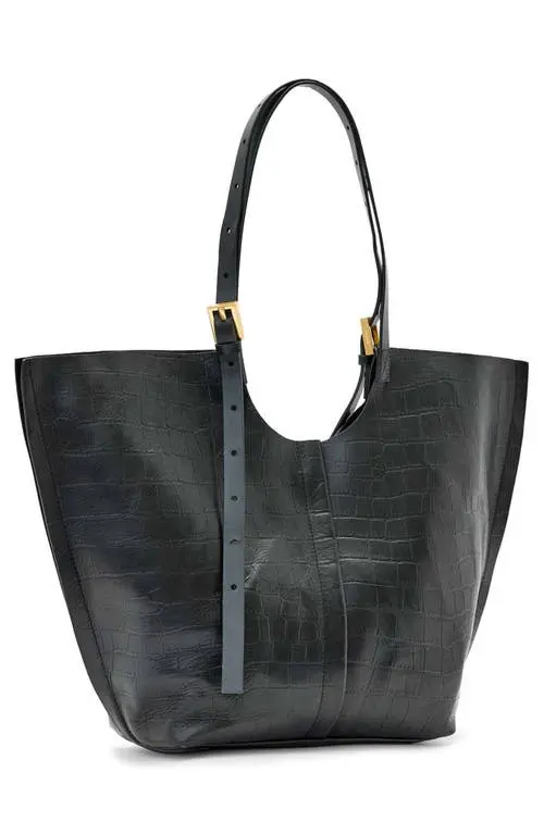 ALLSAINTS Ara Medium Croc Embossed Leather Tote