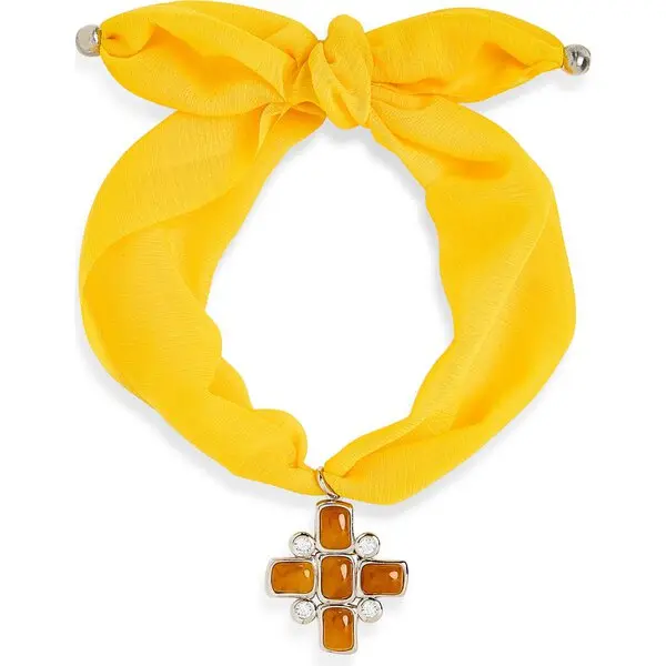LUV AJ Elizabeth Cross Wrap Necklace - Silver