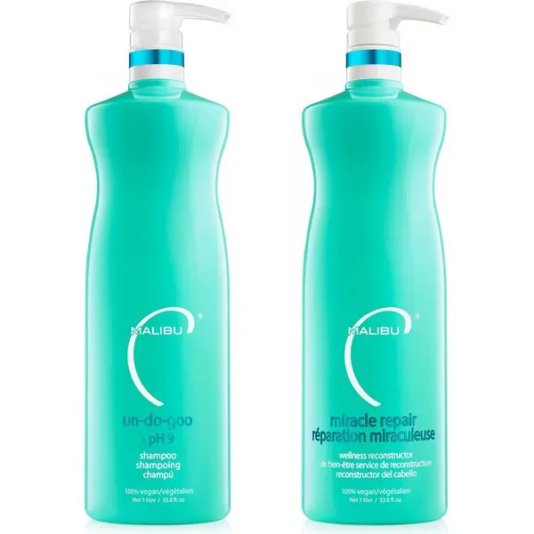 MALIBU C Miracle Repair Reconstructor With Un-do-goo Shampoo Liters Duo