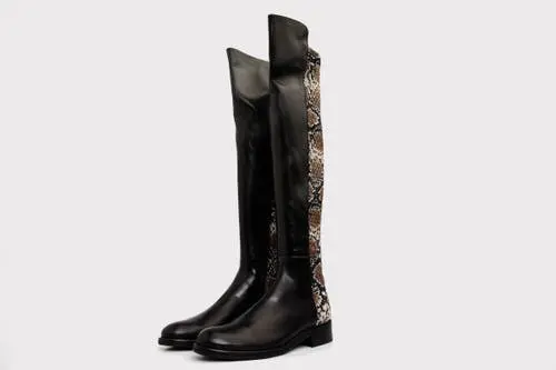 VINCI LEATHER SHOES The Moengo Leather Knee High Boot