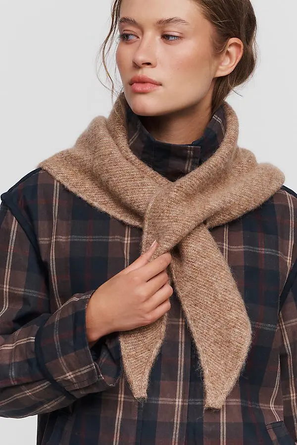 Anthropologie Wool Blend Triangle Scarf - Camel