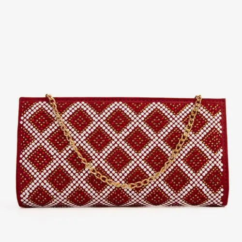 VINCI LEATHER SHOES The Nampula Glitter Suede Leather Clutch