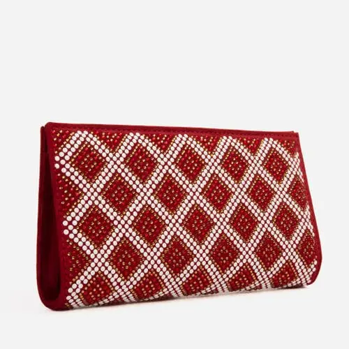 VINCI LEATHER SHOES The Nampula Glitter Suede Leather Clutch