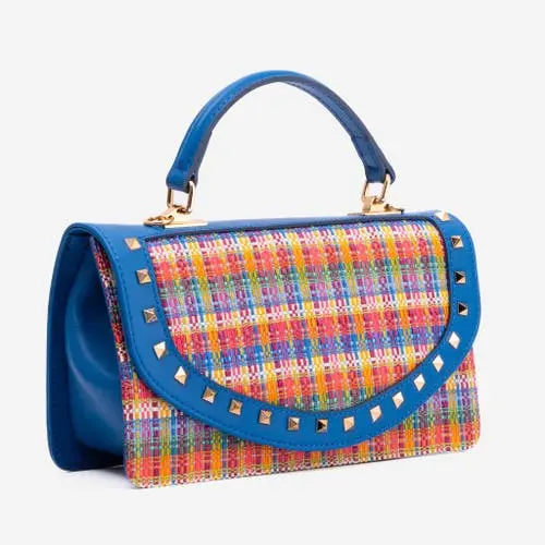 VINCI LEATHER SHOES The Zoe Tweed Leather Handbag