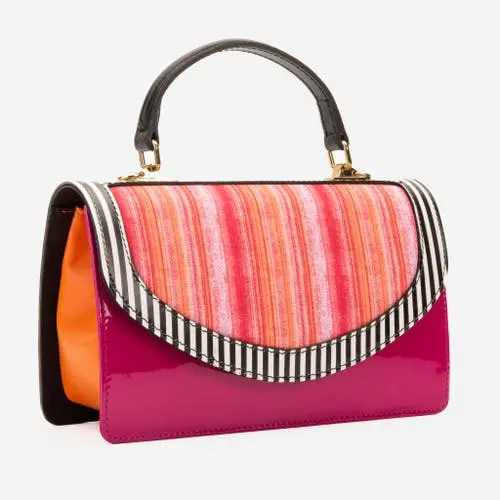 VINCI LEATHER SHOES The Santa Amaro Striped Leather Handbag