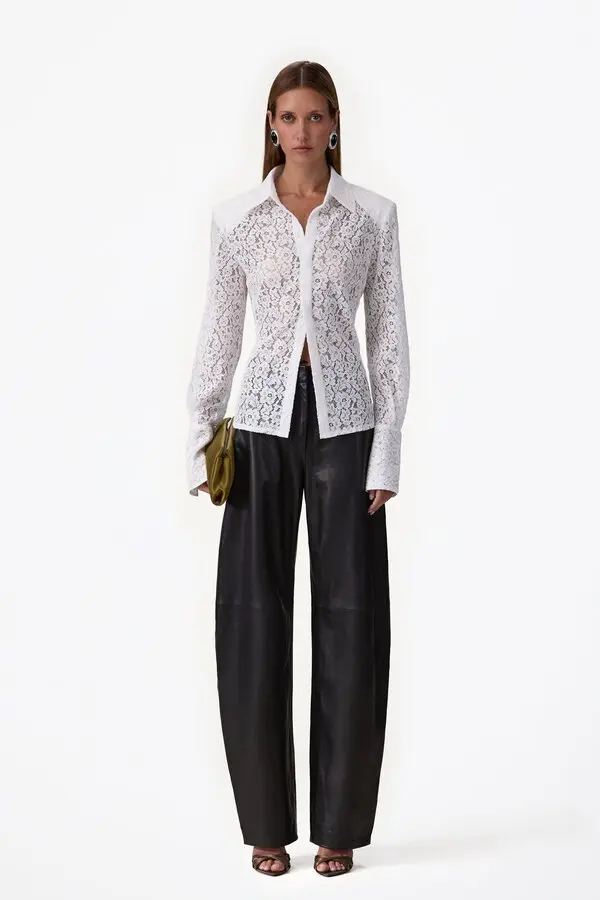 SAME Leather Barrel Pant