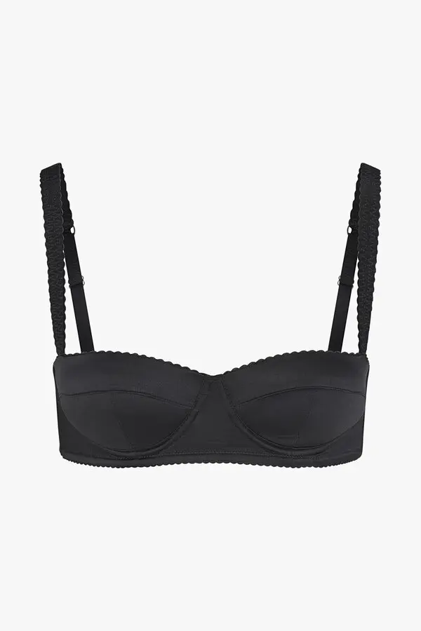 SAME Silk Balconette Bra Top - Black