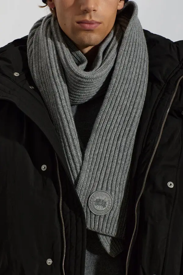 Canada Goose Wool Scarf With Appliqué Logo