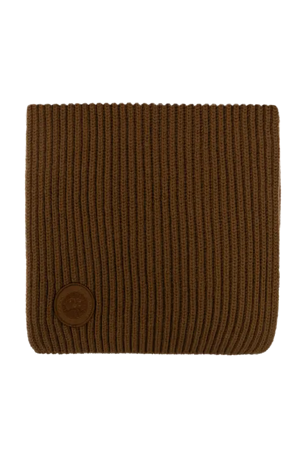 Canada Goose Wool Scarf With Stitched Logo - Brown