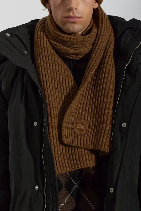 Canada Goose Wool Scarf With Stitched Logo