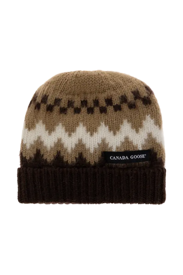 Canada Goose Wool Beanie With Sewn-on Logo - Brown