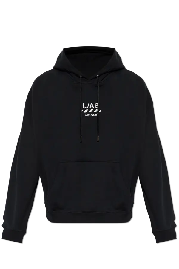L/AB C/O OFF-WHITE Hoodie With Contrast Prints - Black