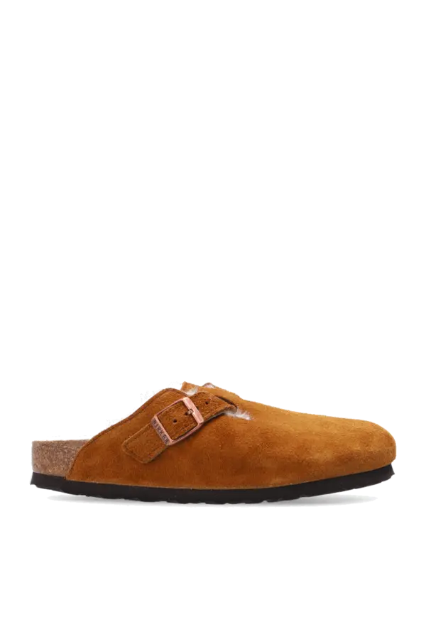 BIRKENSTOCK Suede Sliders ‘boston Vl - Brown