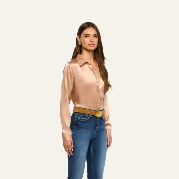 L'AGENCE Tyler Silk Blouse Top