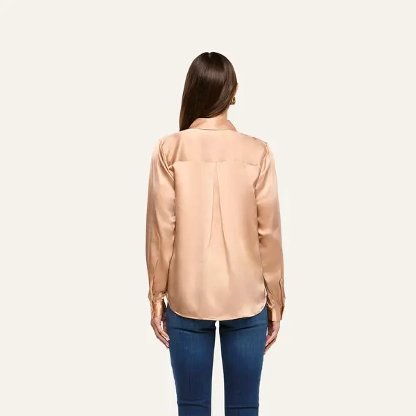 L'AGENCE Tyler Silk Blouse Top