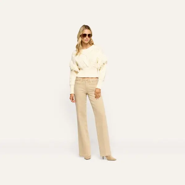 L'AGENCE Joanne Low-rise Wide-leg Jean - Biscuit