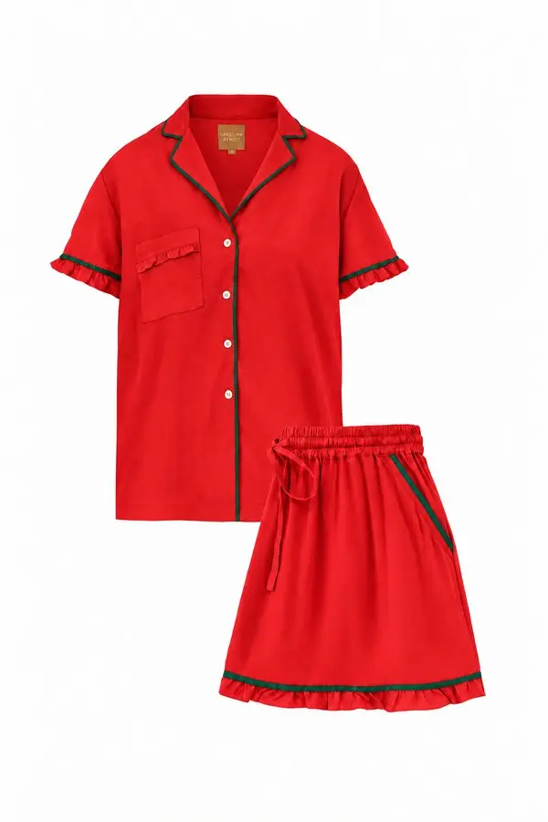 CAROLINA BENOIT Christmas Luxury Matching Set Pajama Short