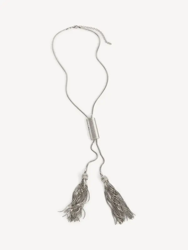 Balmain Long Brass Tassel Necklace