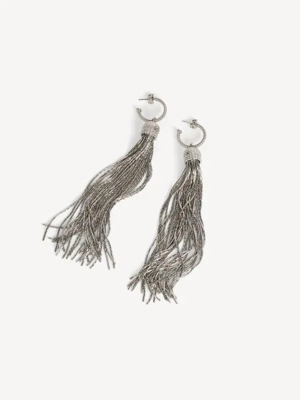 Balmain Brass Tassel Earrings - Silver