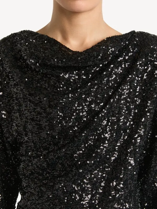 Balmain Sequinned Top With Bow
