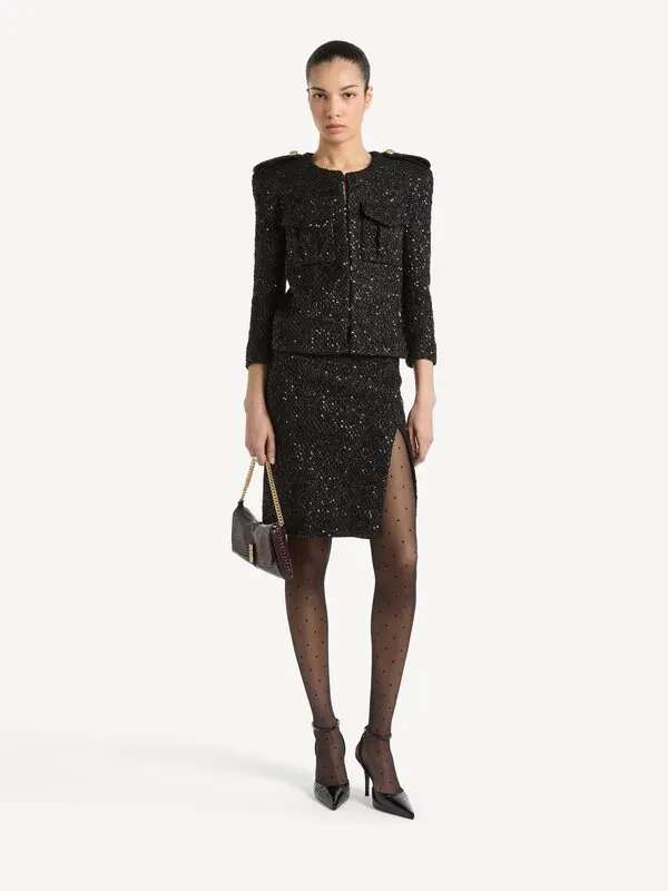 Balmain Sequinned Tweed Jacket