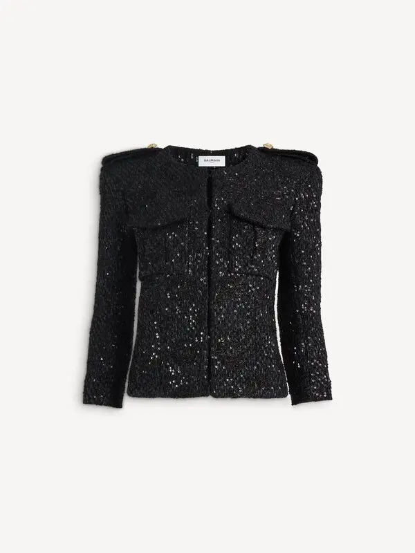 Balmain Sequinned Tweed Jacket