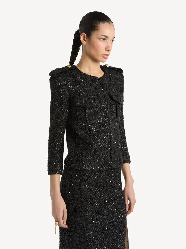 Balmain Sequinned Tweed Jacket