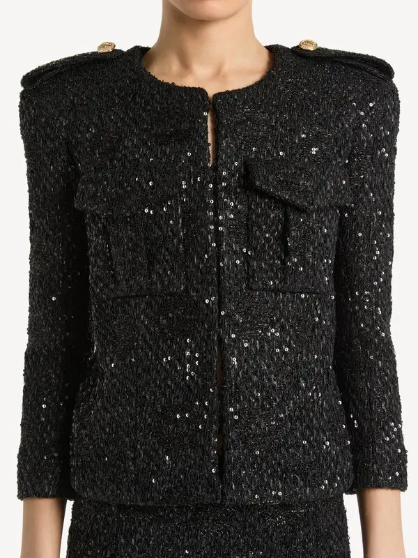 Balmain Sequinned Tweed Jacket