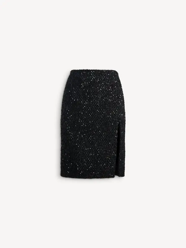 Balmain Sequinned Tweed Midi Skirt