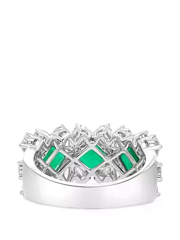 HYT JEWELRY Emerald And Diamond Band Ring