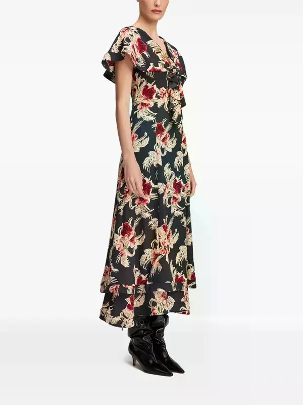 Cinq À Sept Antonetta Wilted Poppy Maxi Dress