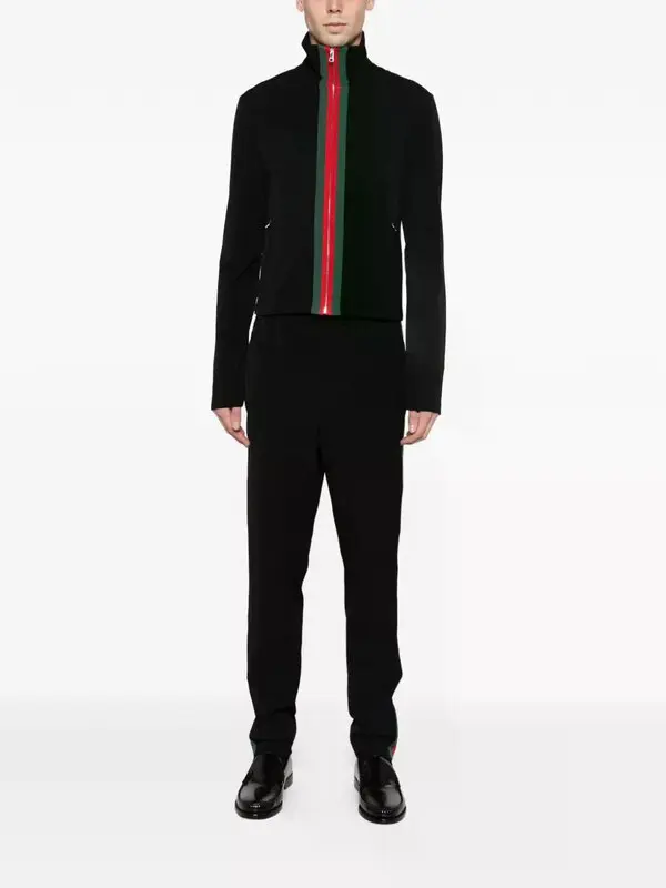 Gucci Stretch Nylon Zip Jacket With Web