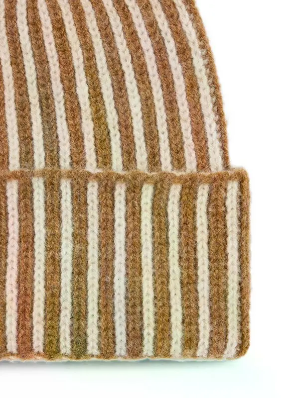 Paul Smith Tan Lambswool Ribbed Beanie