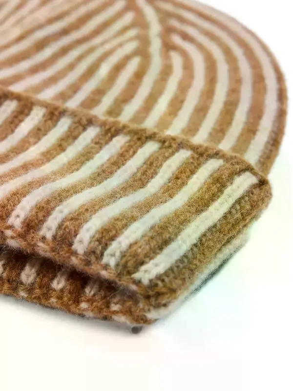 Paul Smith Tan Lambswool Ribbed Beanie