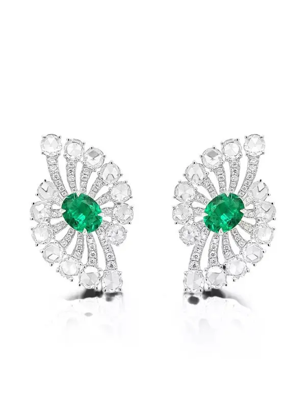 HYT JEWELRY Emerald And Diamond Earrings