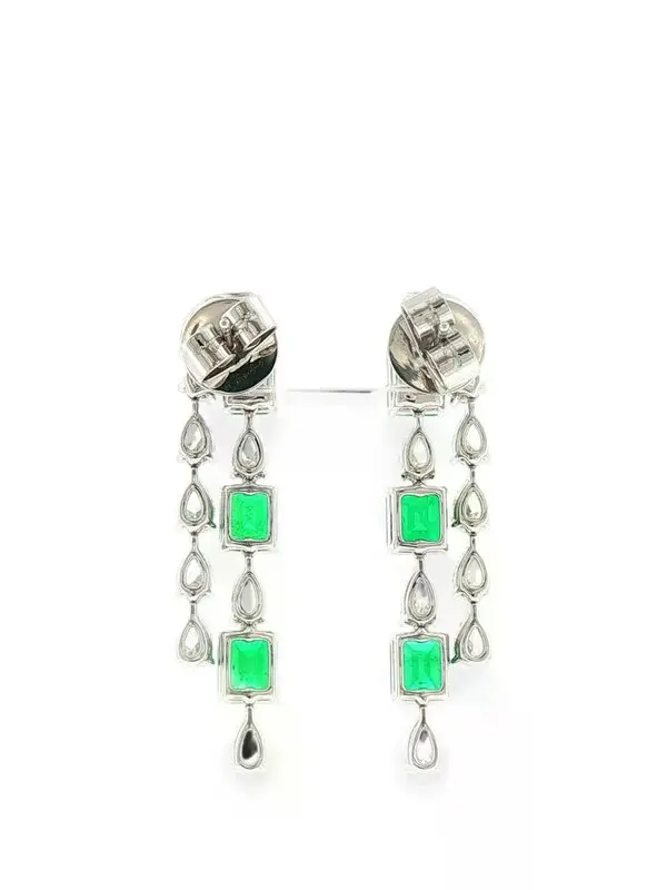 HYT JEWELRY Emerald And Diamond Dangle Earrings