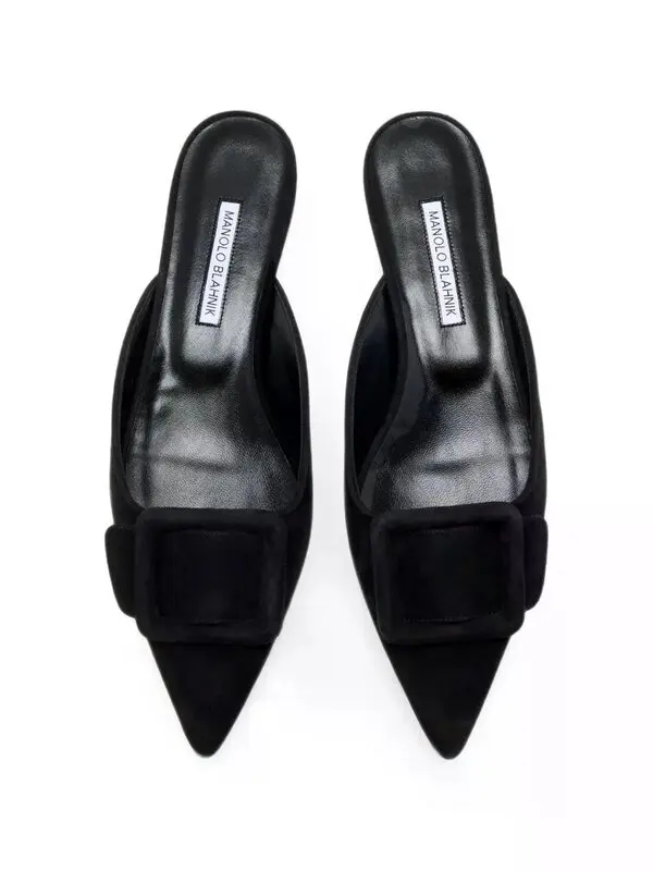 Manolo Blahnik Maysale Suede Mules