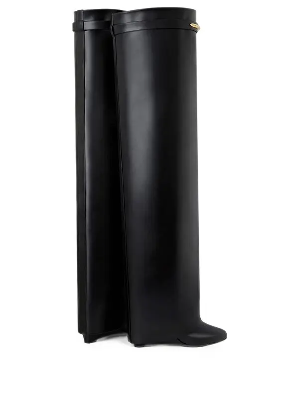 Givenchy Over-the-knee Cuissard Shark Pinch Leather Boots - Black