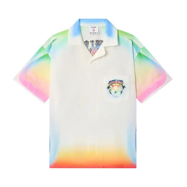 Casablanca Short-sleeve Cotton Shirt 'casa Airspray - Multicolor