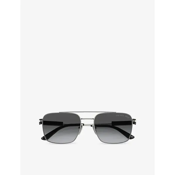 Prada Pr 67zs Square-frame Metal Sunglasses