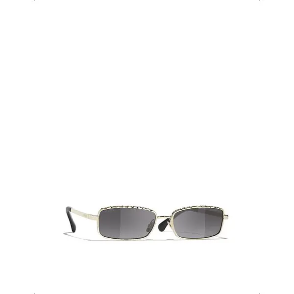 Chanel Ch4295 Rectangle-frame Metal Sunglasses
