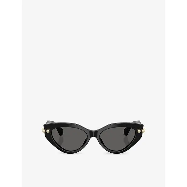 Tiffany & Co. Tf4268u Oval-frame Acetate Sunglasses - Black