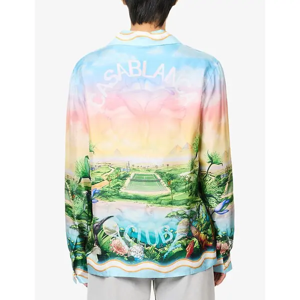 Casablanca Graphic-print Silk Shirt