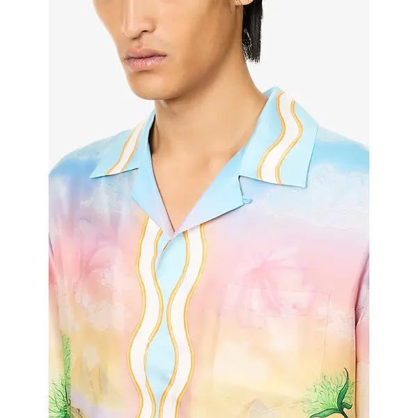 Casablanca Graphic-print Silk Shirt