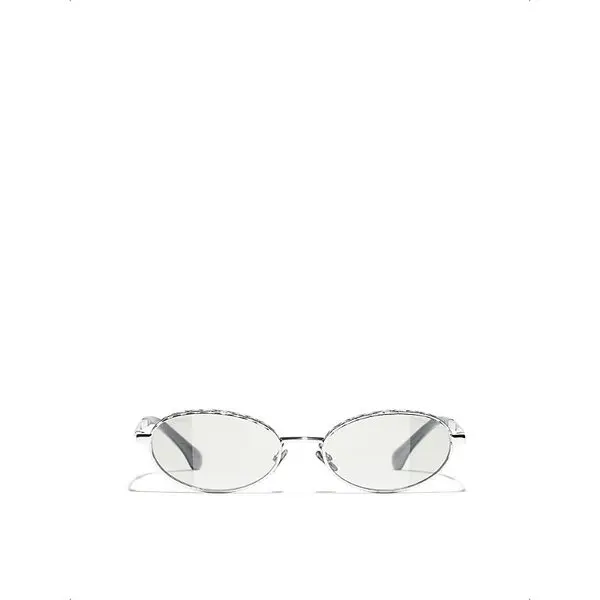 Chanel Ch2227s Oval-frame Metal Sunglasses