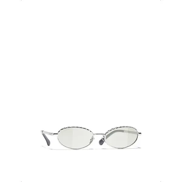 Chanel Ch2227s Oval-frame Metal Sunglasses