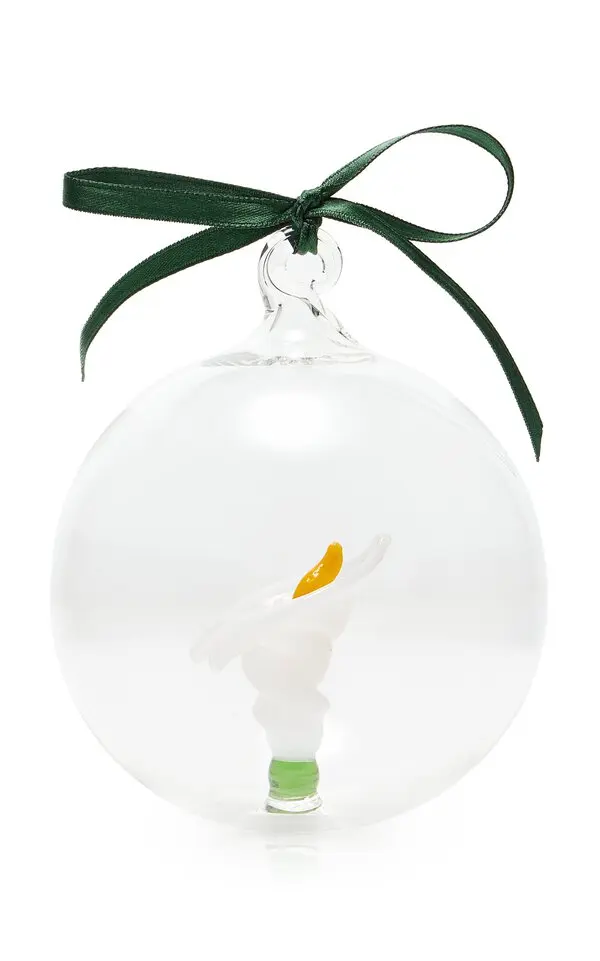 MODA DOMUS Handmade Glass Calla Lily Christmas Ornament