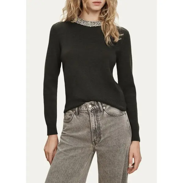 Veronica Beard Daro Embellished Wool Sweater