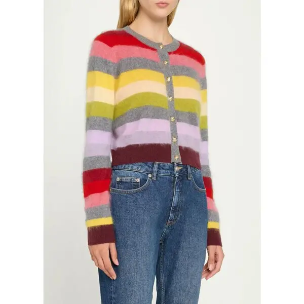 Cinq À Sept Cyndi Multicolor Striped Cardigan
